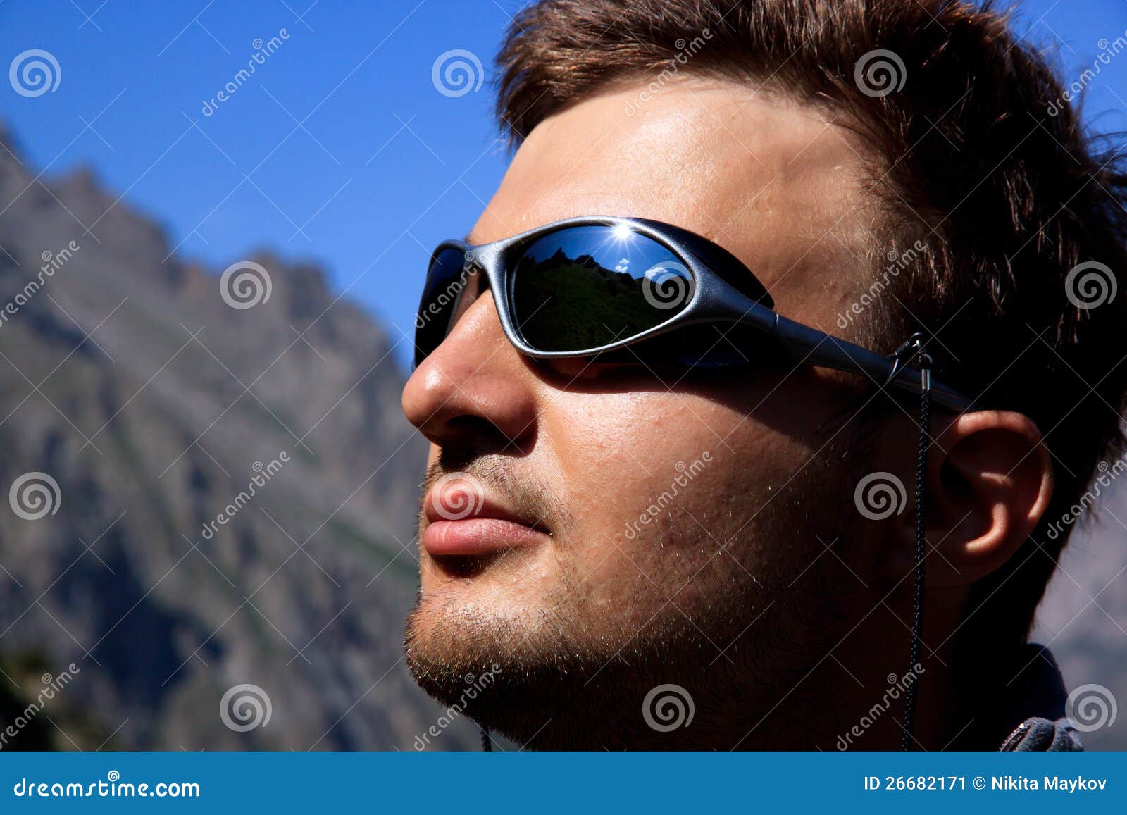 Man s face in points. stock image. Image of human, extreme - 26682171