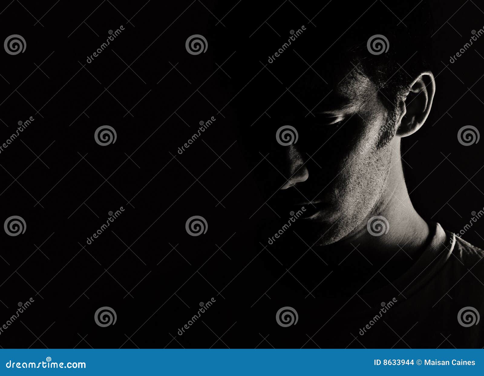 Man s Face in Shadow stock photo. Image of tweakhp, side - 8633944