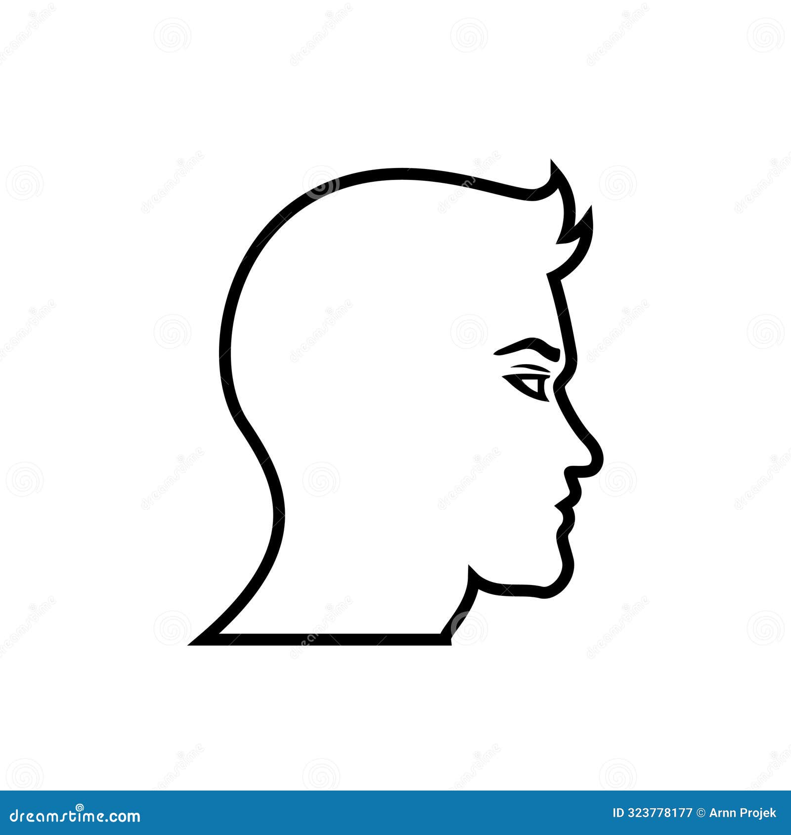 Man S Face Side View with Artificial Intelligence. Icons and Logos ...