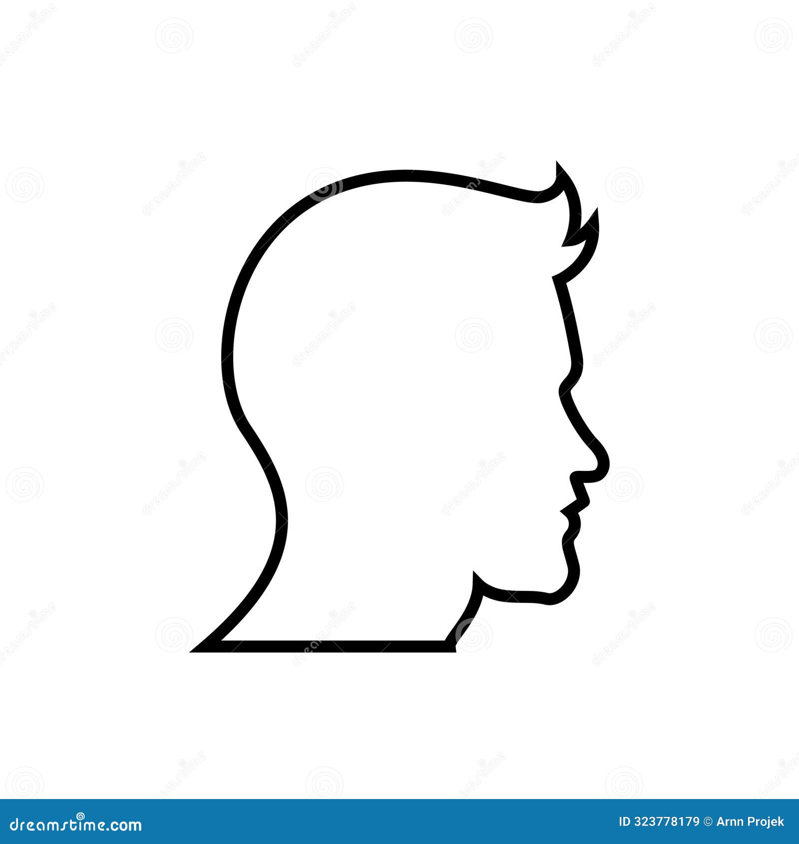 Man S Face Side View with Artificial Intelligence. Icons and Logos ...