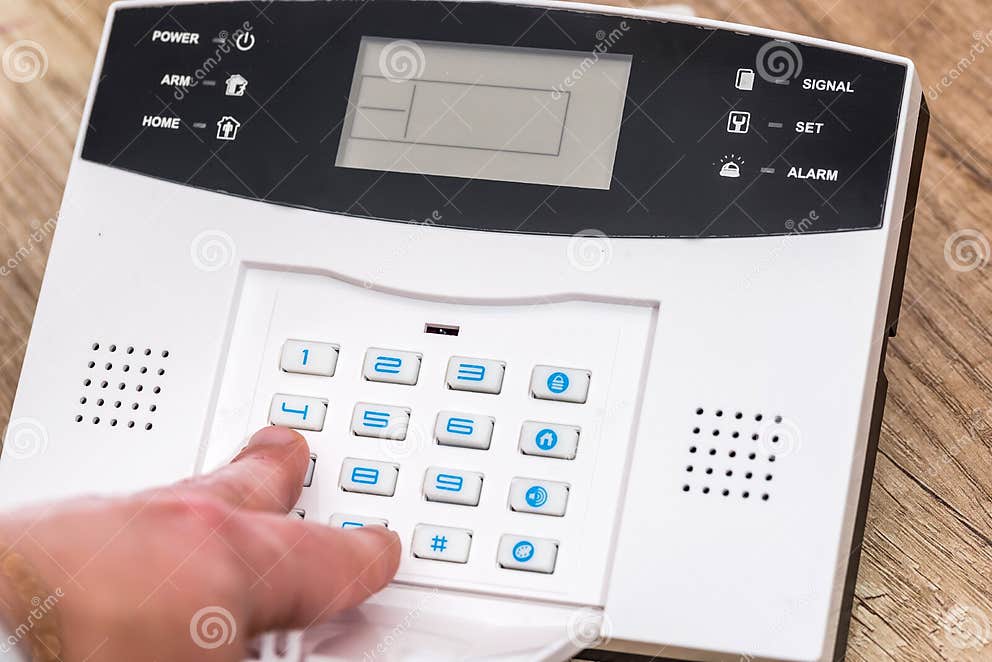 Finger Entering Code in Security Home System Stock Image - Image of ...