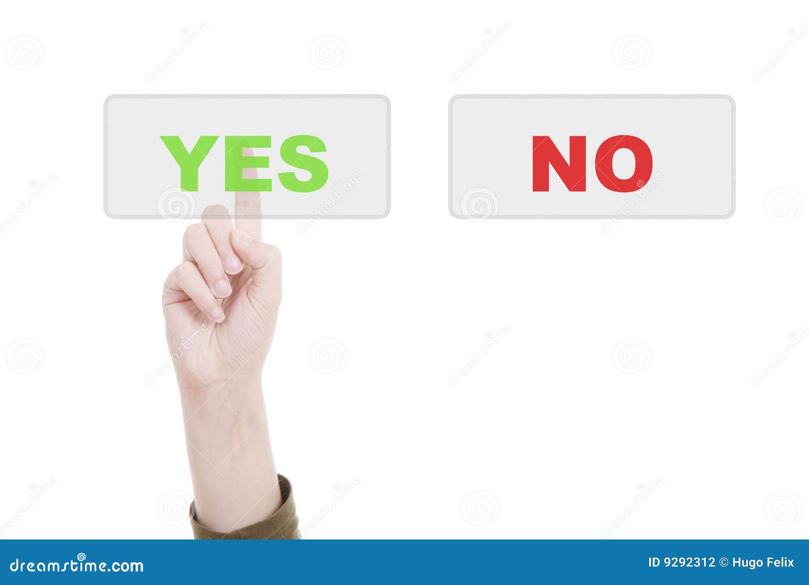 Man S Finger Pressing the YES Key Stock Photo - Image of point ...