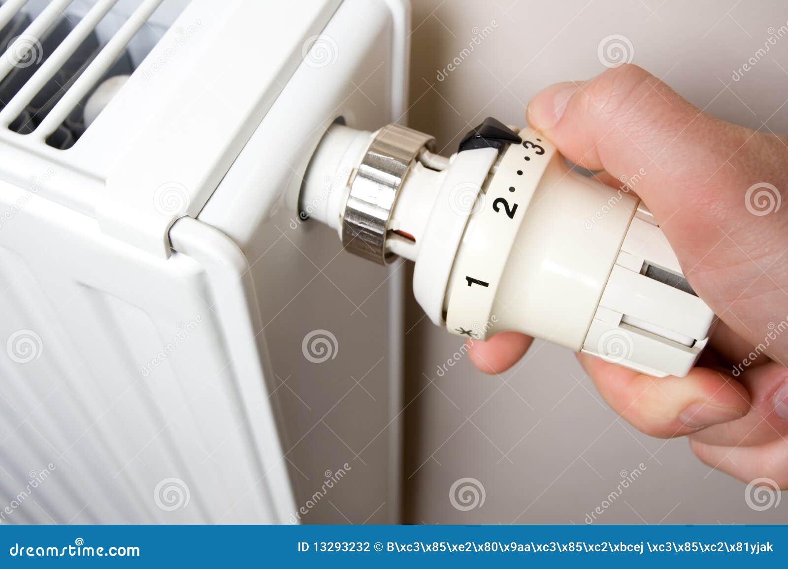 Man S Hand Adjusting Radiator. Stock Photo - Image of household, high ...