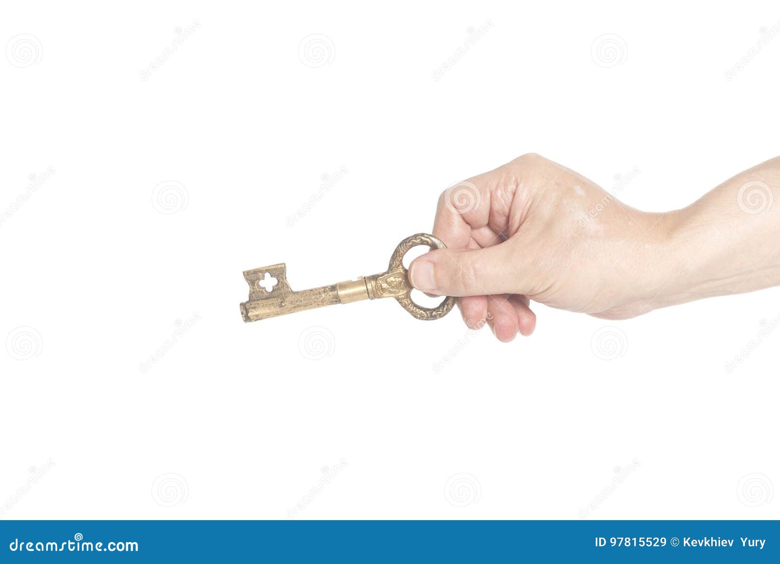 Man`s Hand with Antique Golden Key Stock Image - Image of holding, gold ...