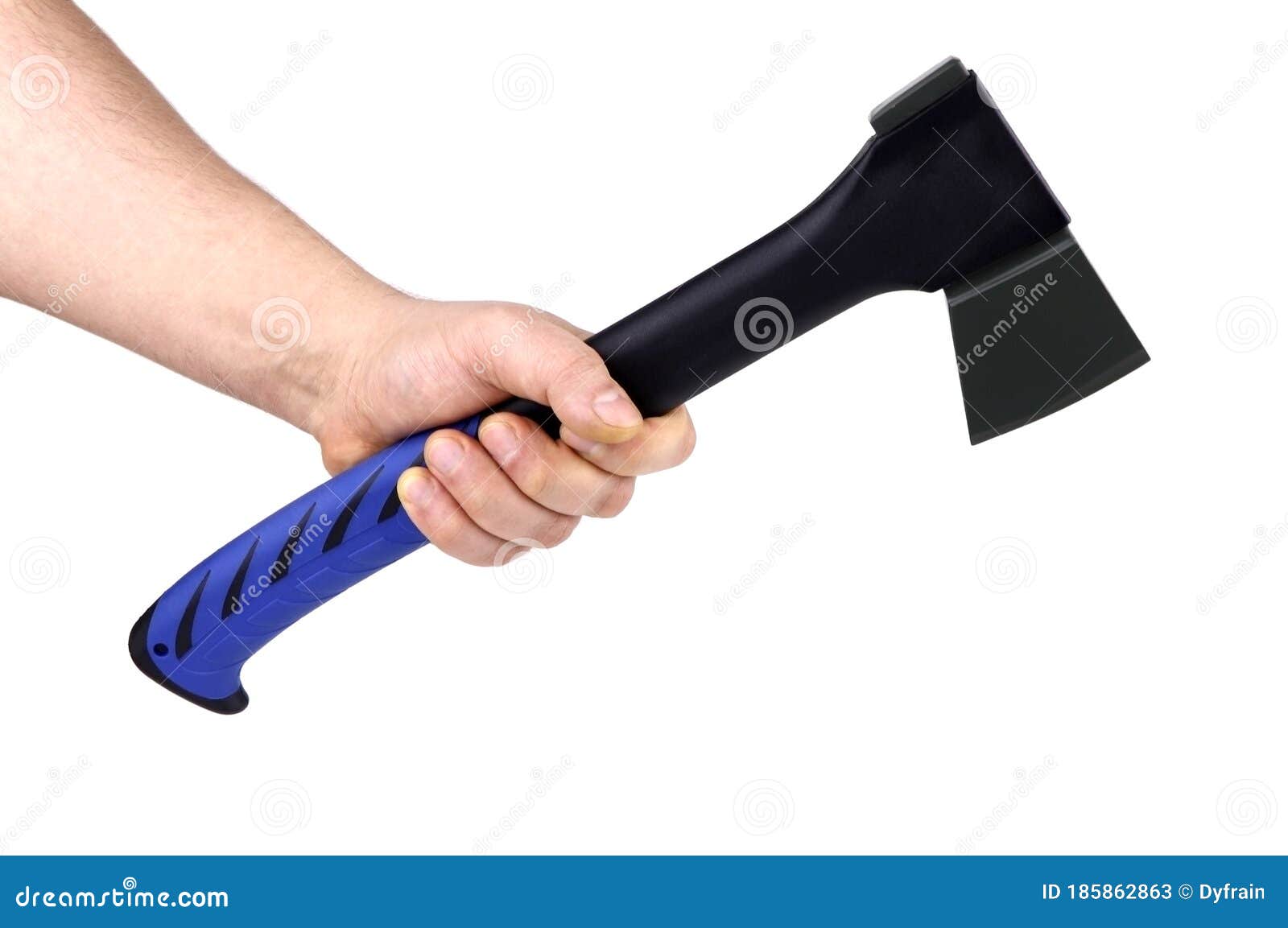 A Man`s Hand with Axe. a Hand Holding an Chopper. a Splitting Axe in ...