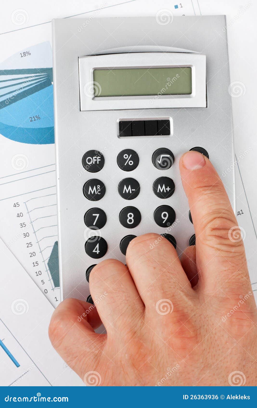 Man S Hand with a Calculator Stock Photo - Image of exchange ...