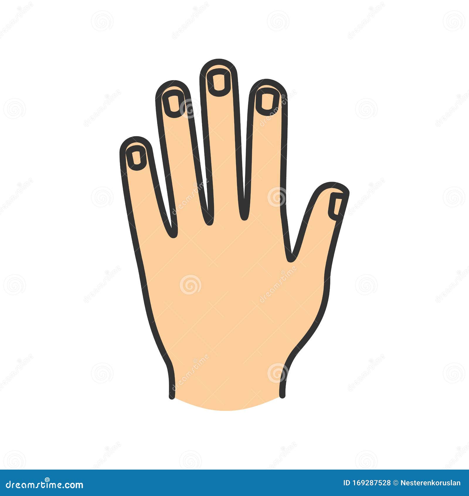 Man`s hand color icon stock vector. Illustration of pictogram - 169287528