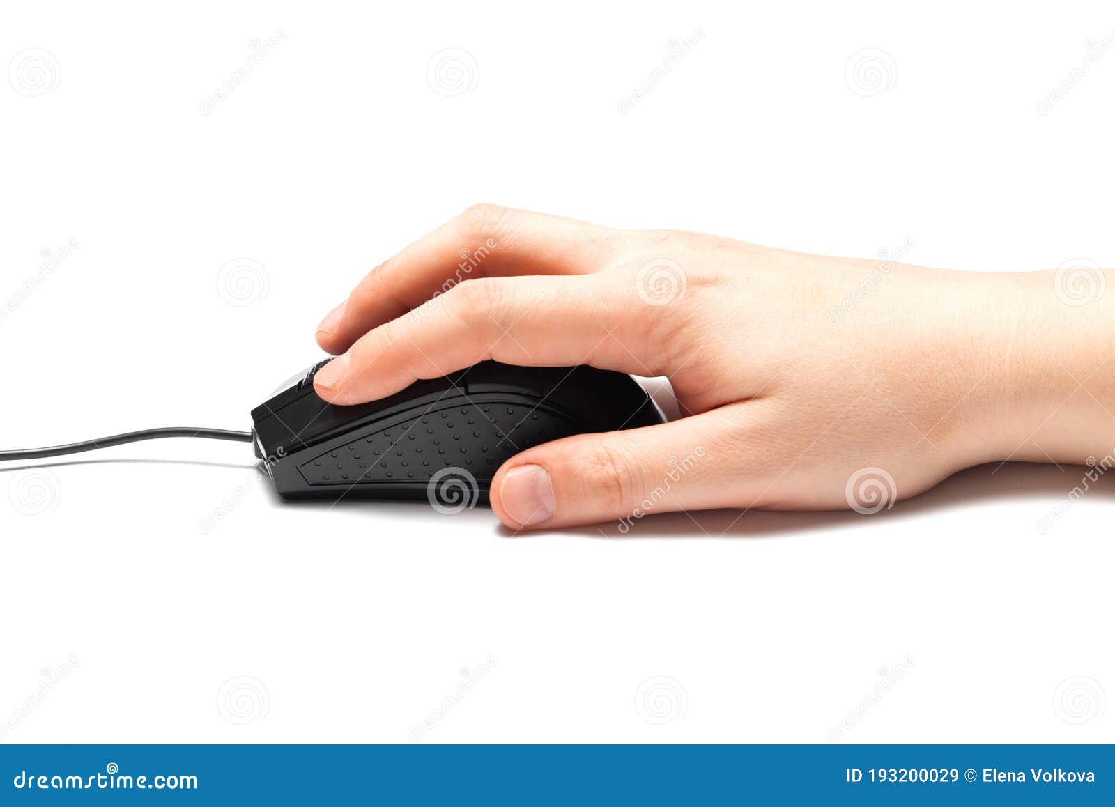 Hand on a computer mouse stock image. Image of macro - 193200029