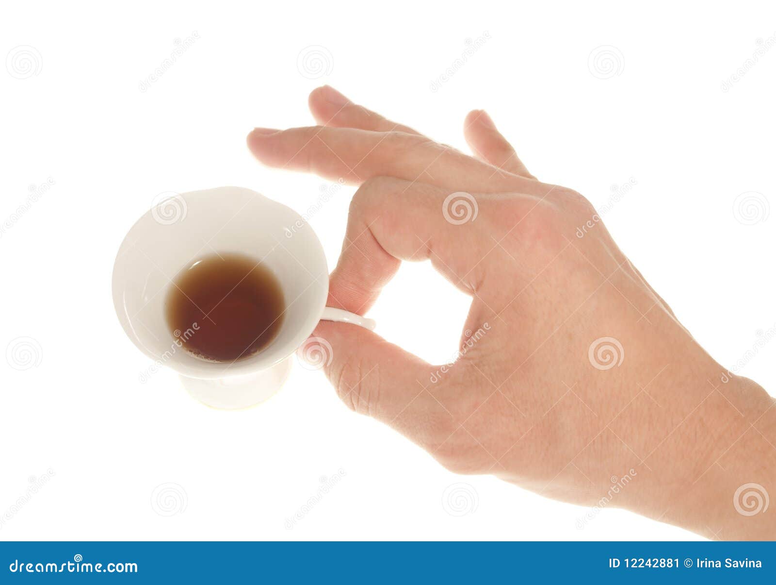Man s hand with a cup stock image. Image of beverage - 12242881