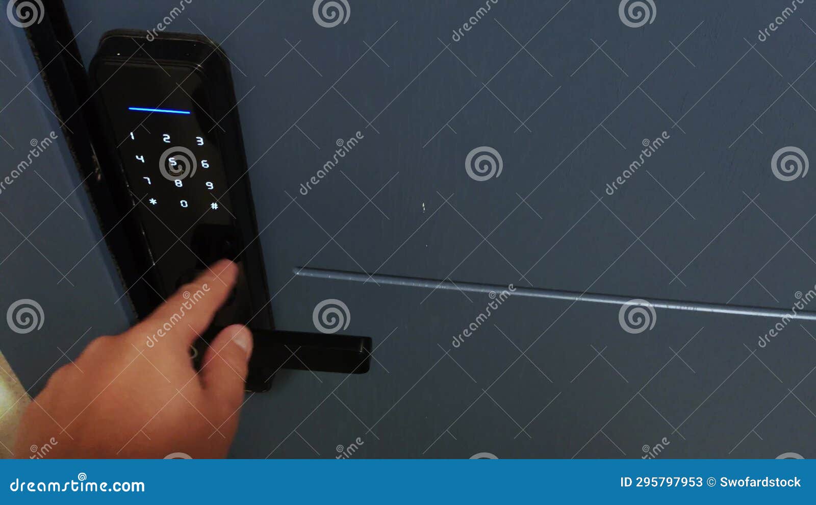 A Man S Hand Dials the Code of a Modern Electronic Door Lock, Close-up ...