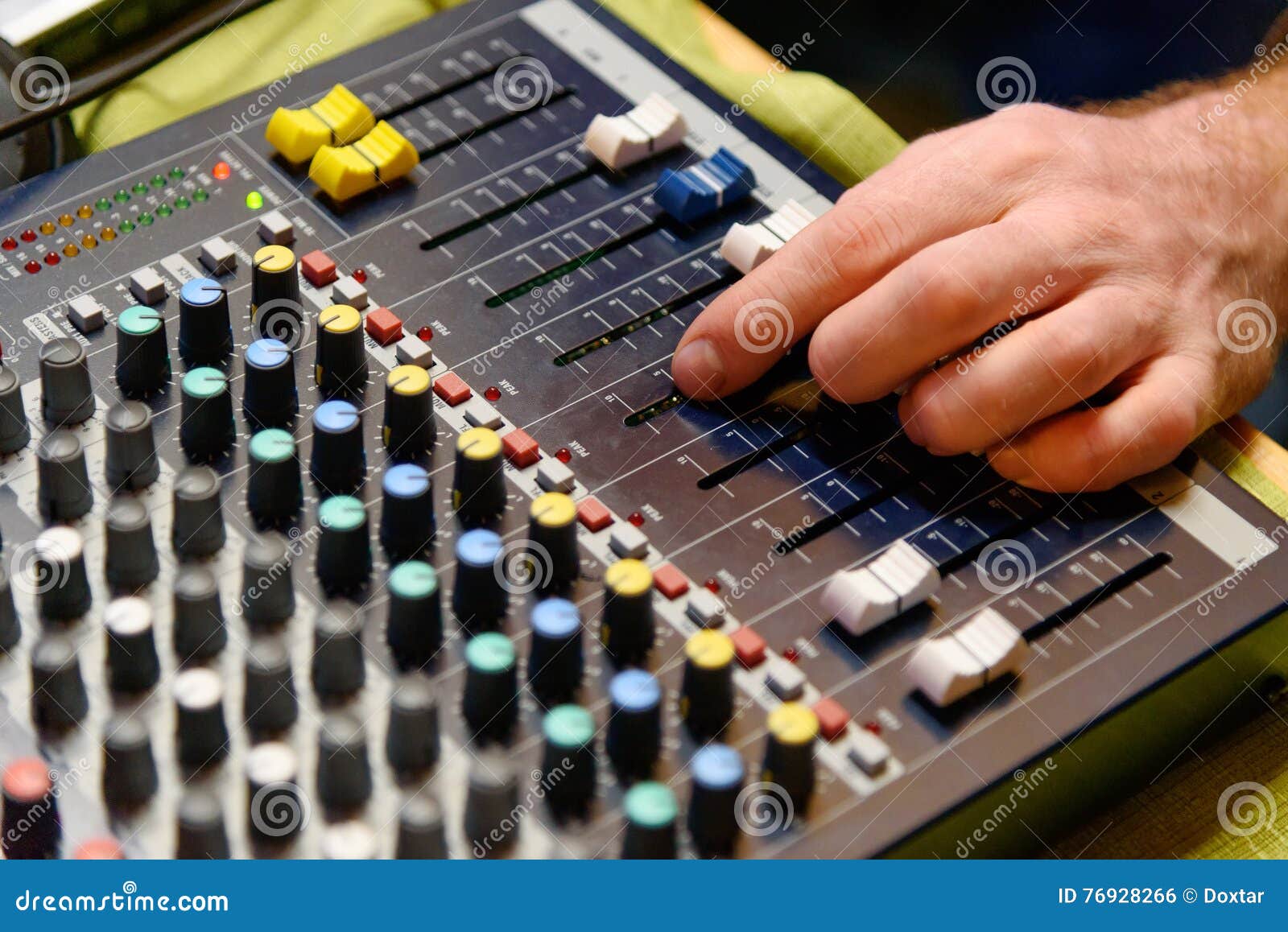 Man s hand DJ stock photo. Image of hand, channel, electronic - 76928266