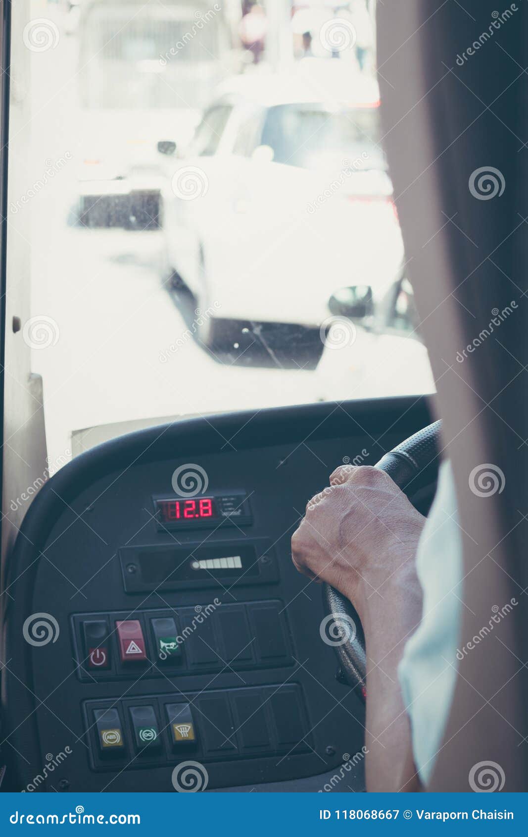 Hand of driver in a bus stock image. Image of business - 118068667