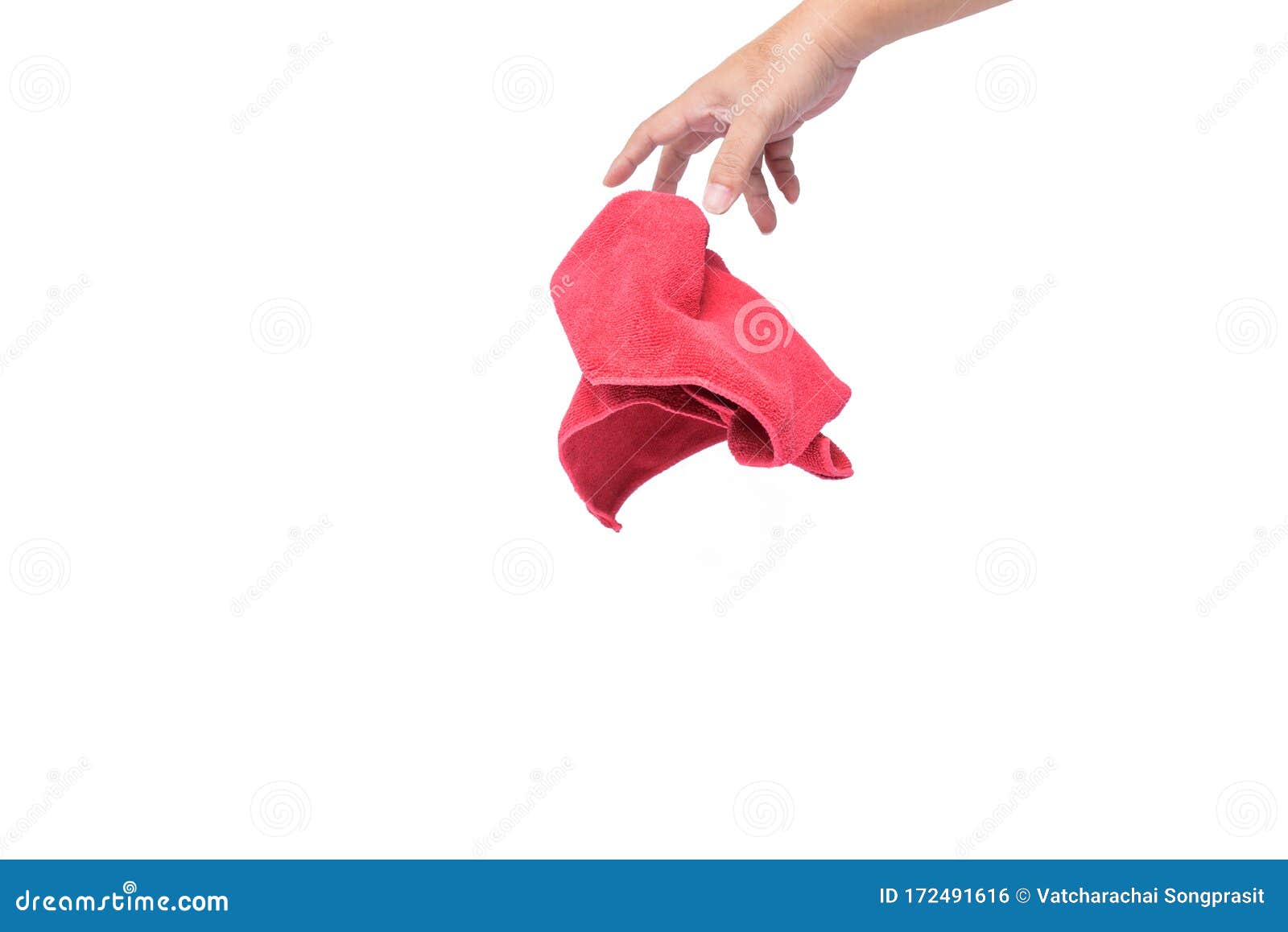 The Man`s Hand is Drop or Releasing the Red Rag Stock Photo - Image of ...