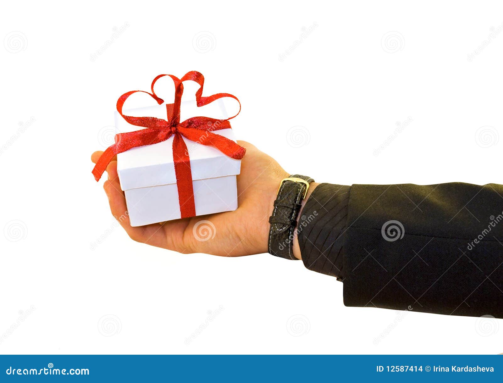 Man s hand with a gift stock photo. Image of hold, anniversary - 12587414