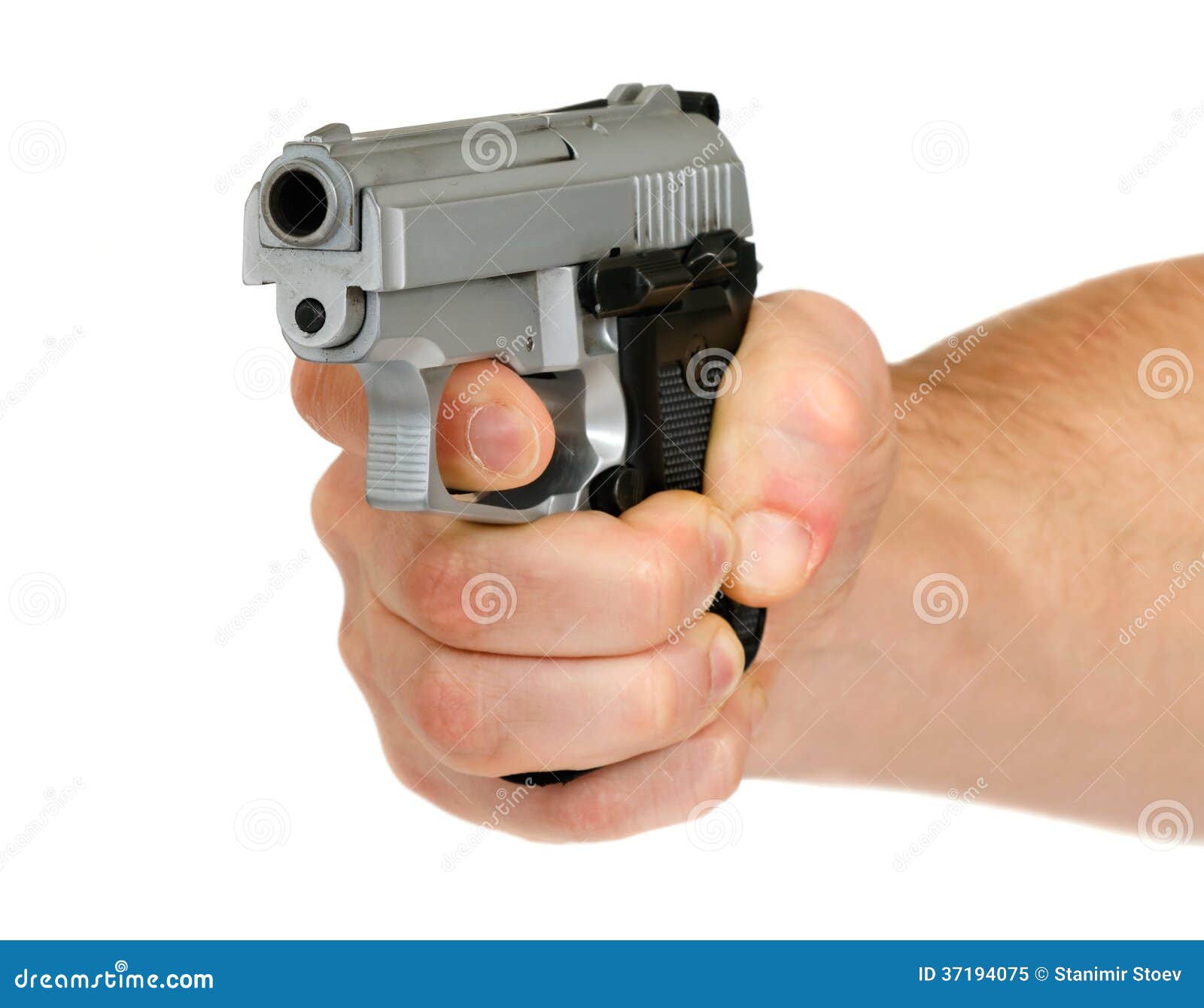 Man s hand with a gun stock image. Image of killer, firearm - 37194075