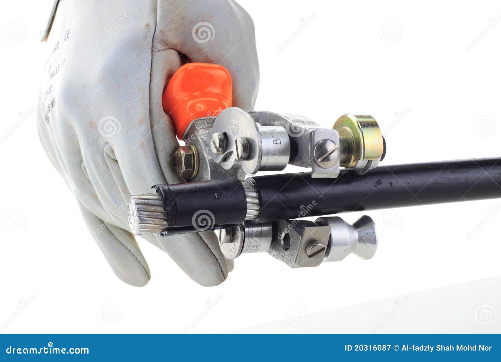 Man S Hand Hold Stripper and High Voltage Cable Stock Image - Image of ...