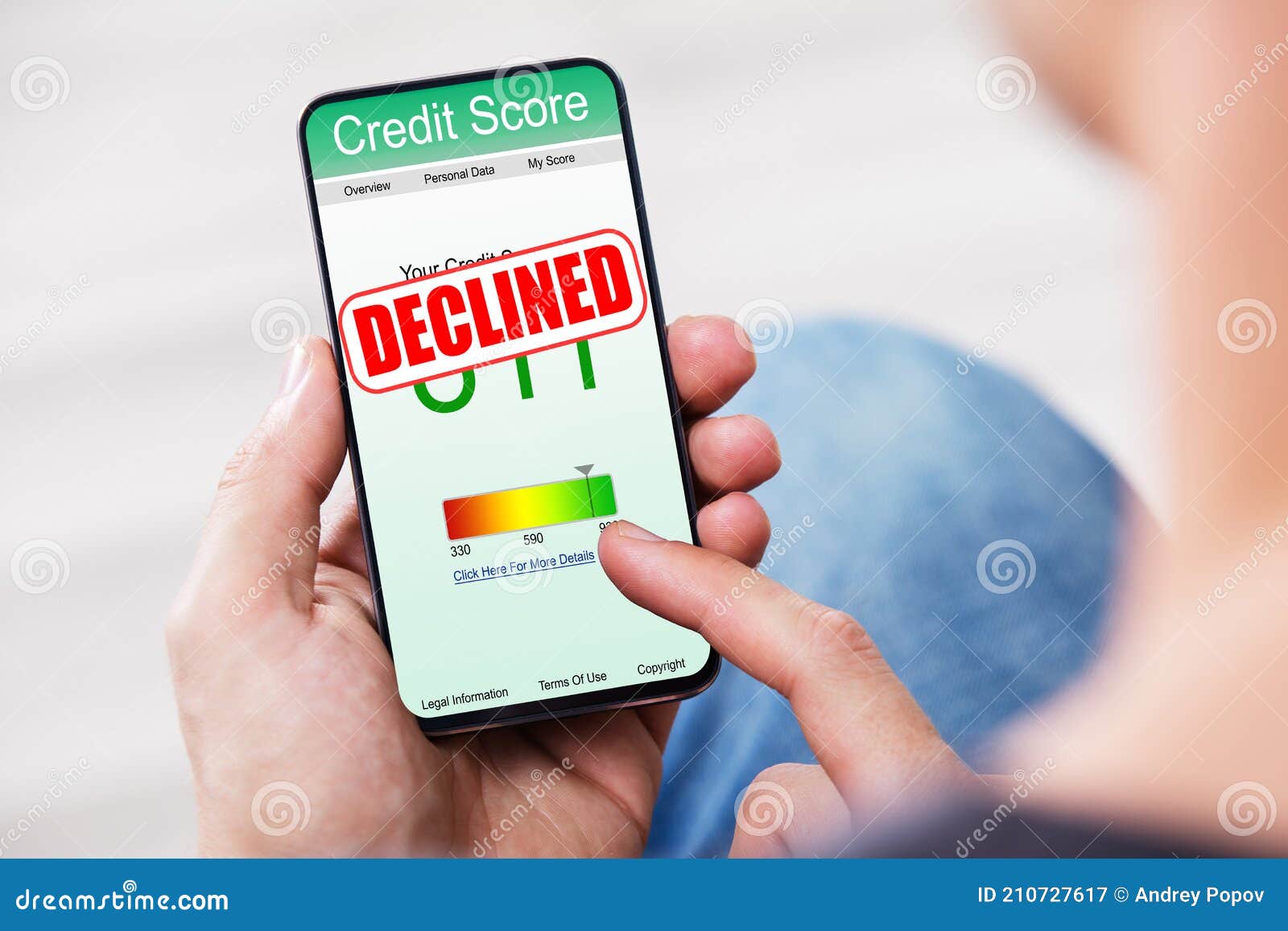 Person Checking Credit Score on Mobile Phone at Home Stock Image ...