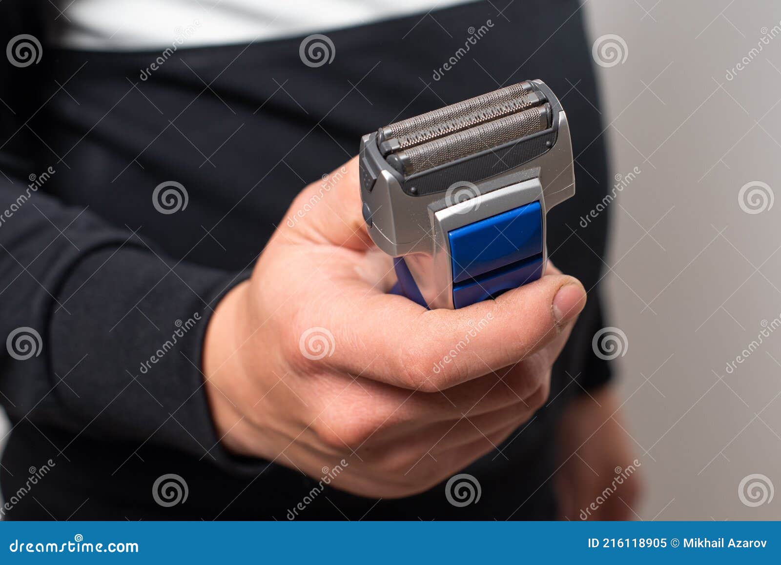 Man`s Hand Holding an Electric Shaver Stock Image - Image of hygiene ...
