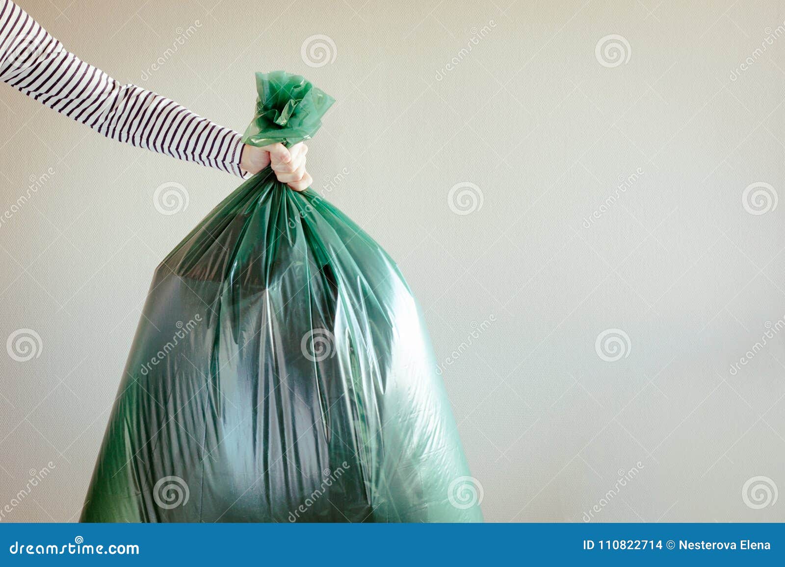 Man`s Hand Holding Garbage Bag. Stock Photo - Image of trash, litter ...