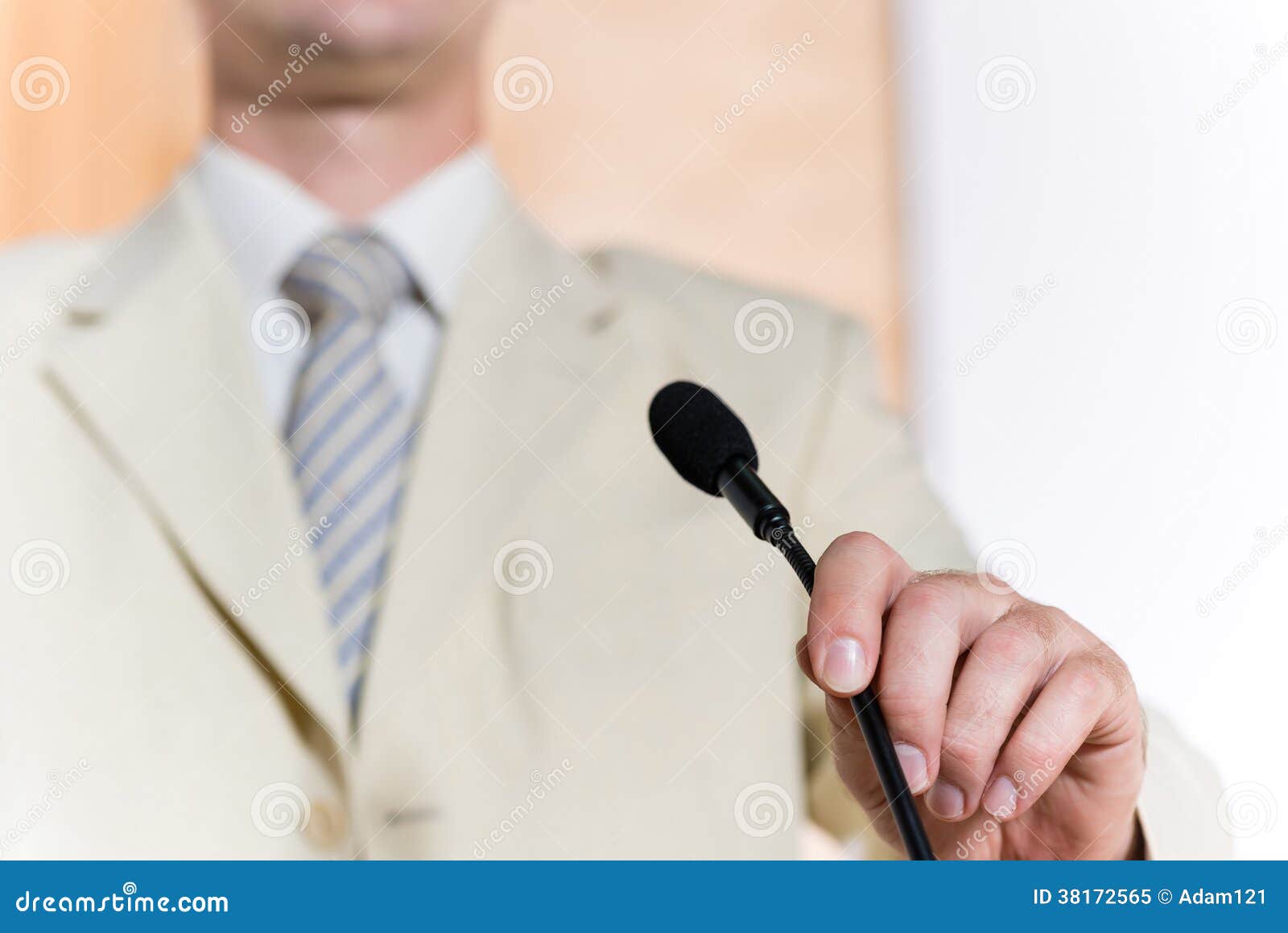 Man S Hand Holding a Microphone Stock Image - Image of businessman ...