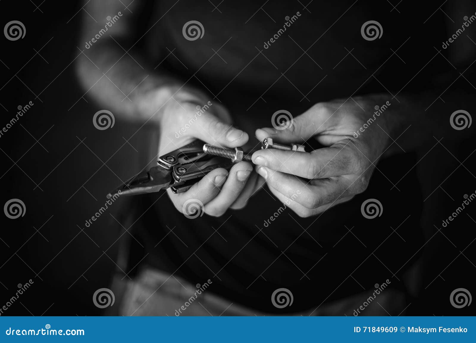 Man S Hand Holding a Pliers Stock Image - Image of instrument, craft ...