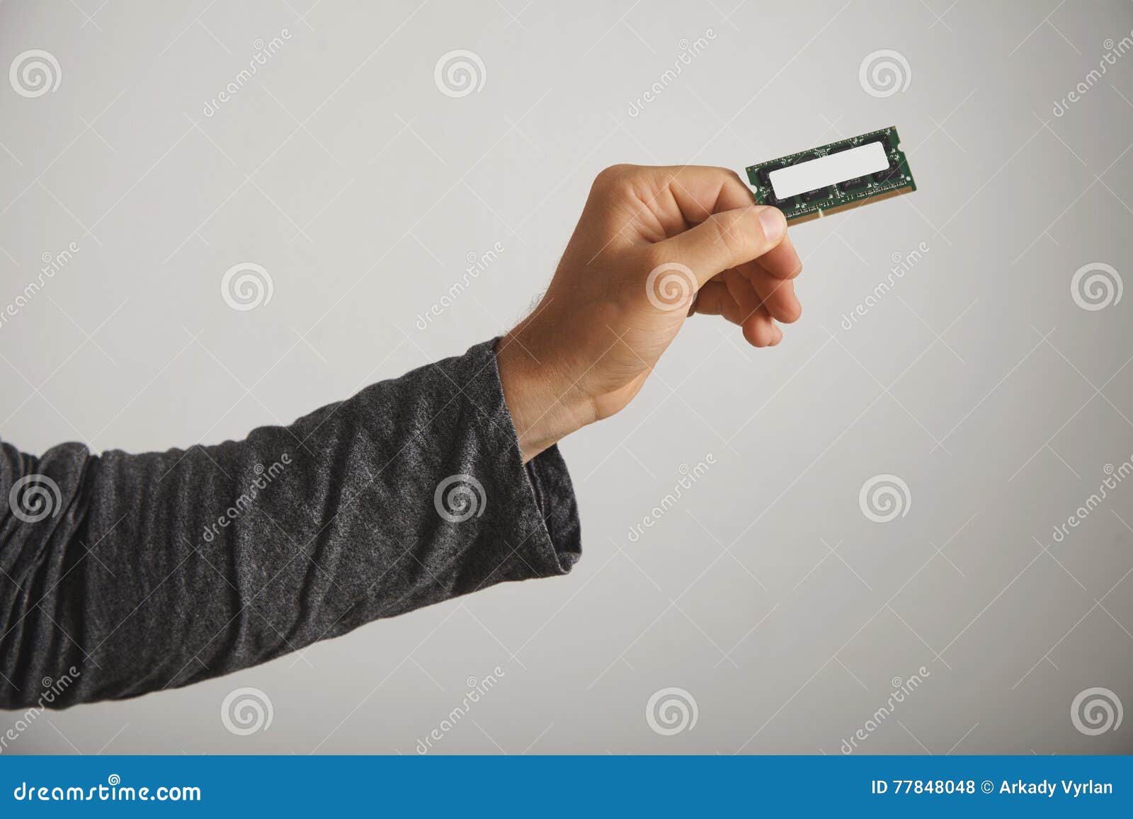 Man s hand holding RAM stock photo. Image of chip, connection - 77848048
