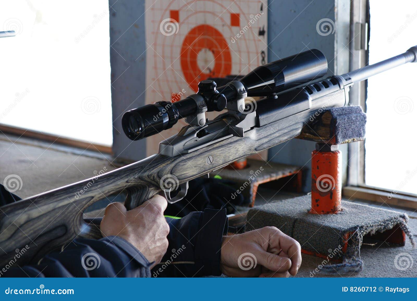 Man s hand holding rifle stock photo. Image of shoulder - 8260712