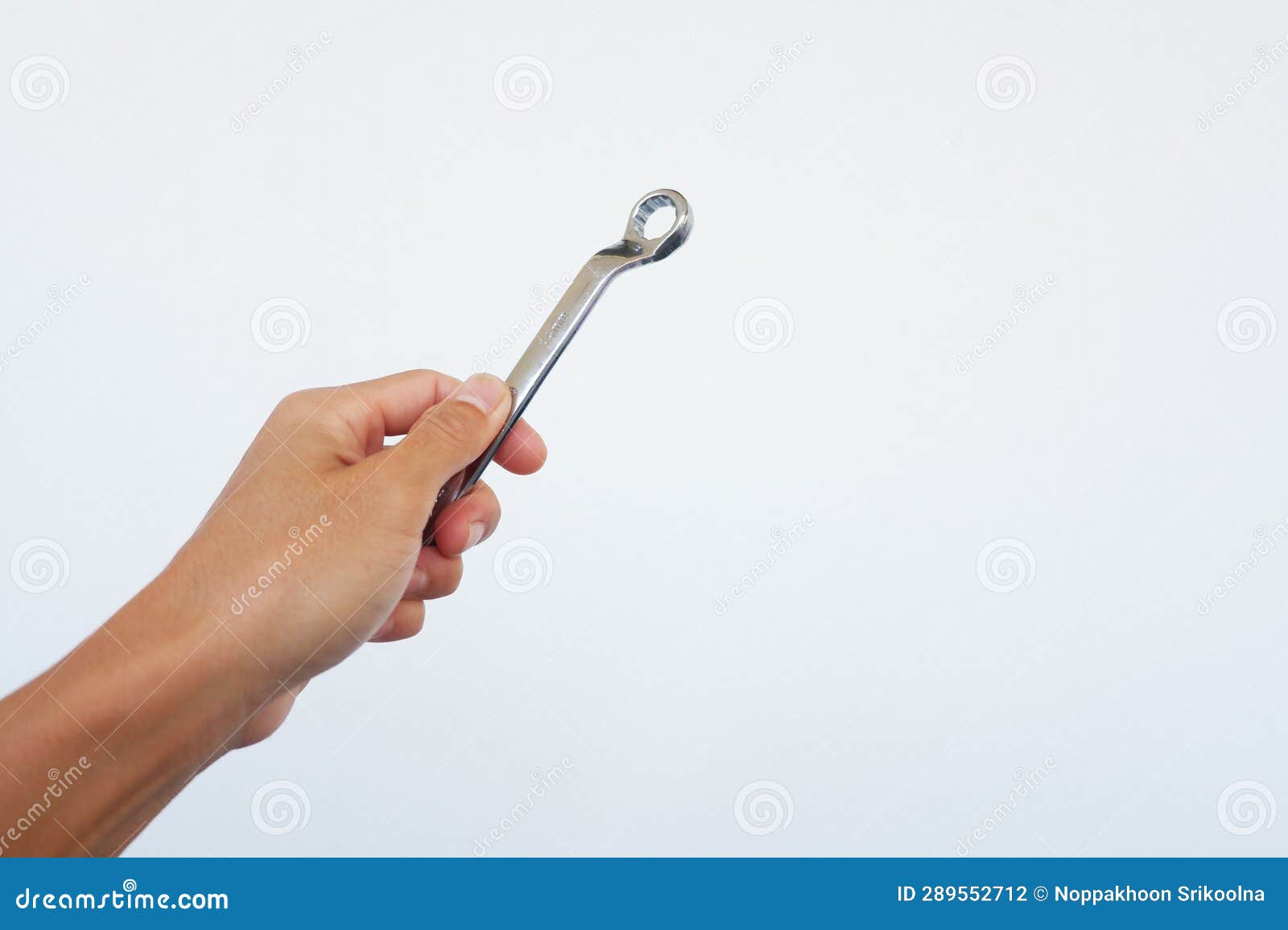 Man S Hand is Holding a Ring Spanner To Tighten Something Stock Photo ...