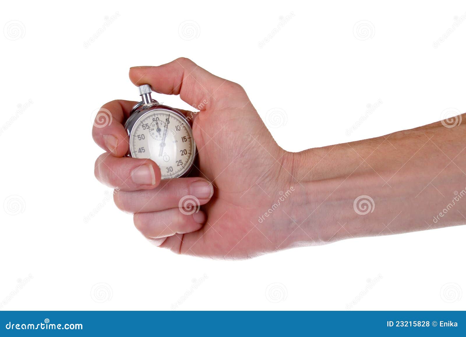 Man S Hand Holding Stopwatch Stock Photo - Image of chrome, finishing ...