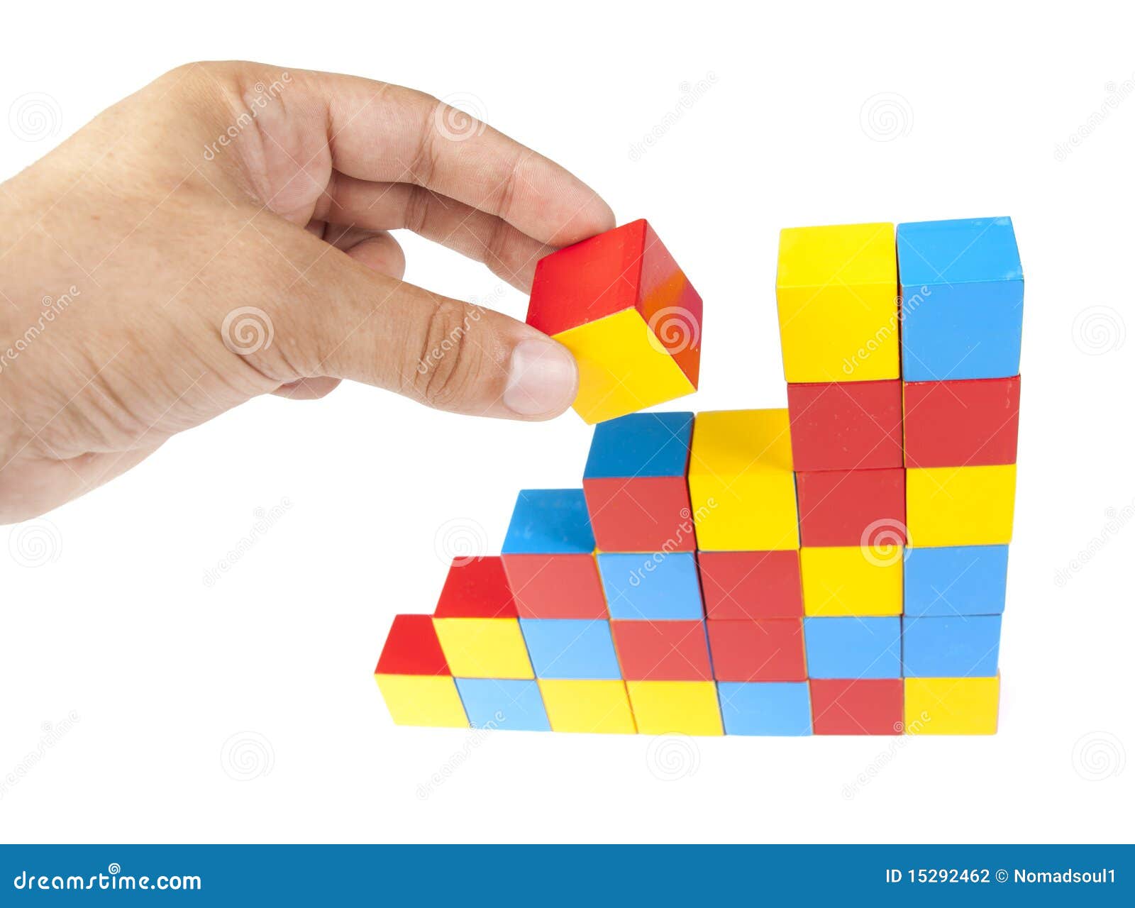 Man S Hand Holding Wooden Block Stock Photo - Image of leisure ...