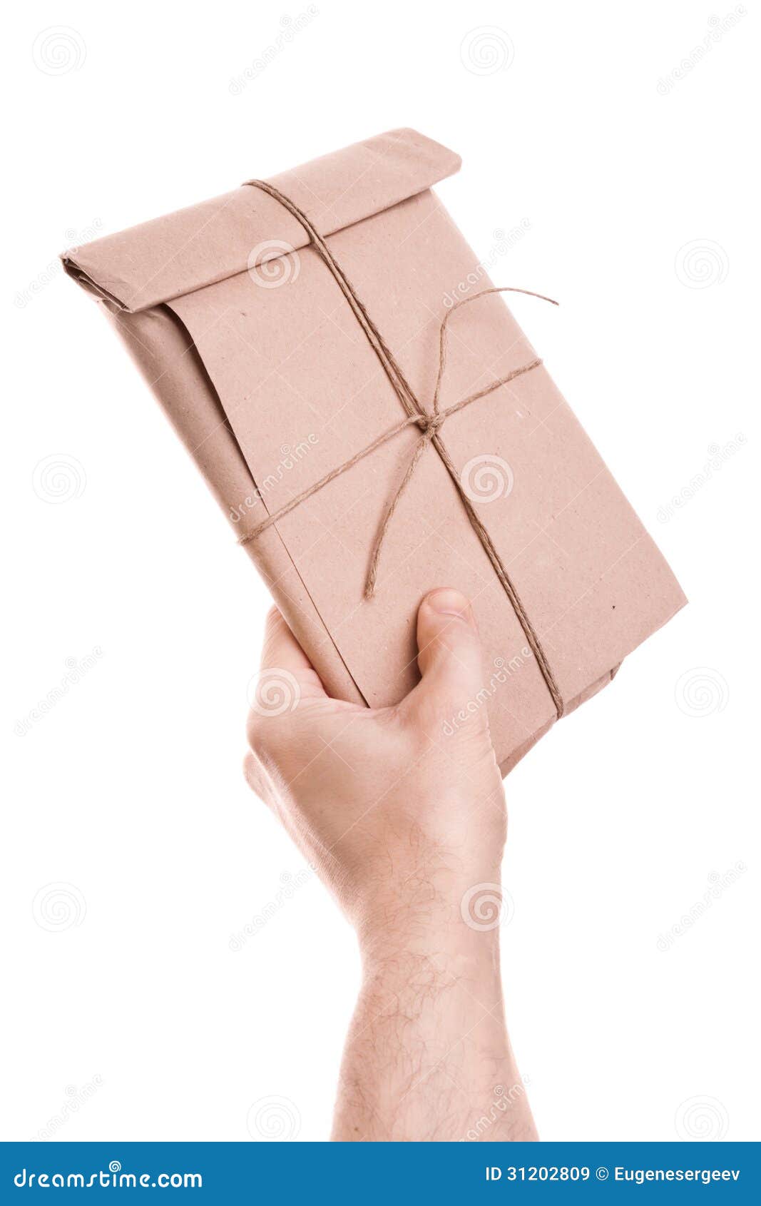 Man S Hand Holds Envelope Tied with a Rope Stock Image - Image of paper ...