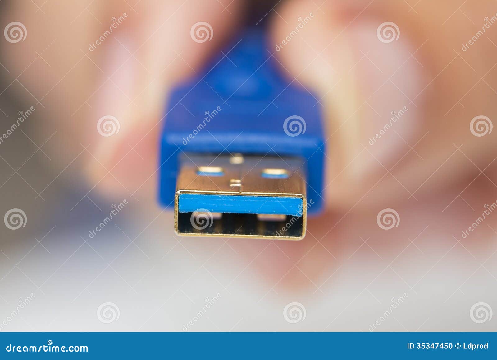 Man S Hand Holds a USB 3 Connector Stock Photo - Image of electric ...