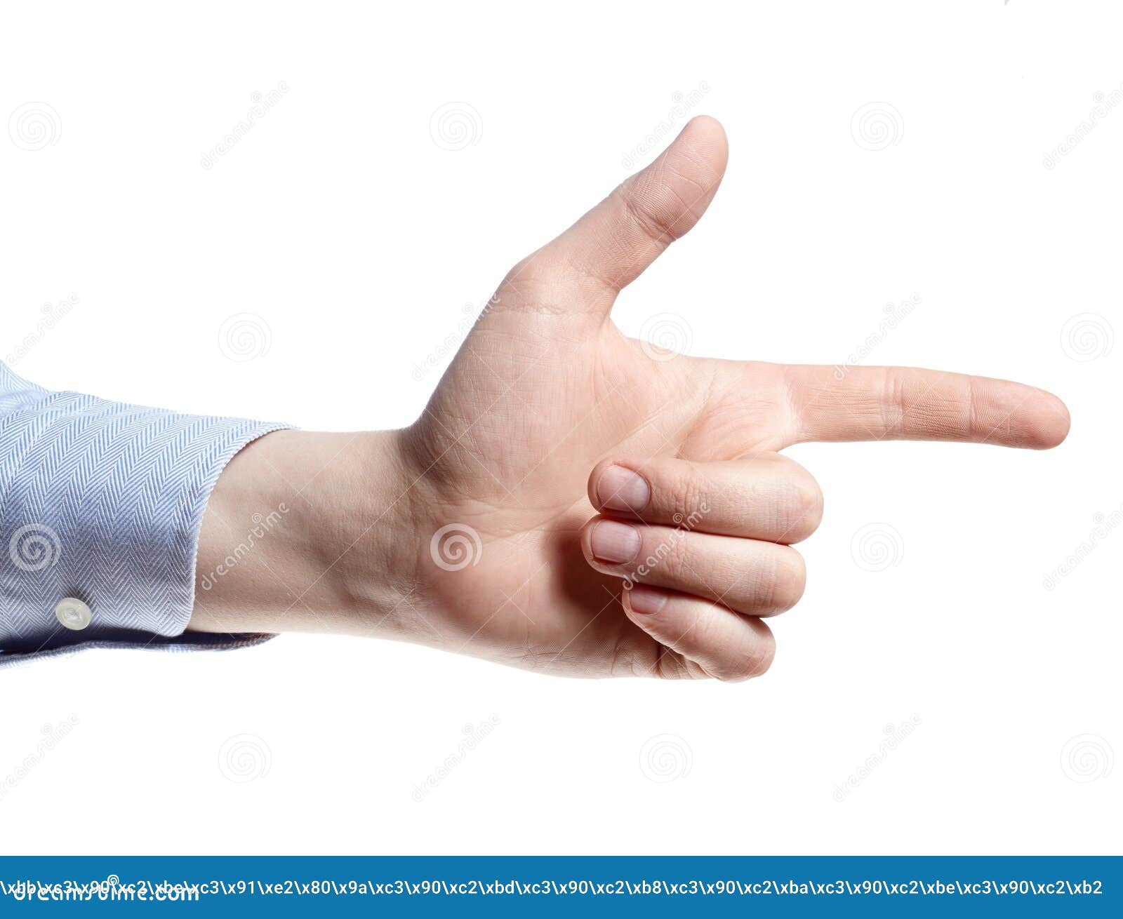 Man`s Hand Isolated on White. Index Finger Forward Stock Photo - Image ...