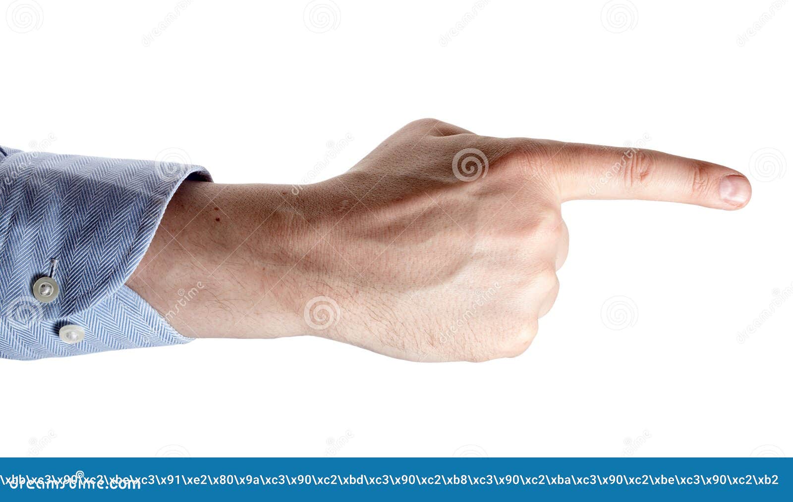 Man`s Hand Isolated on White. Index Finger Forward Stock Image - Image ...