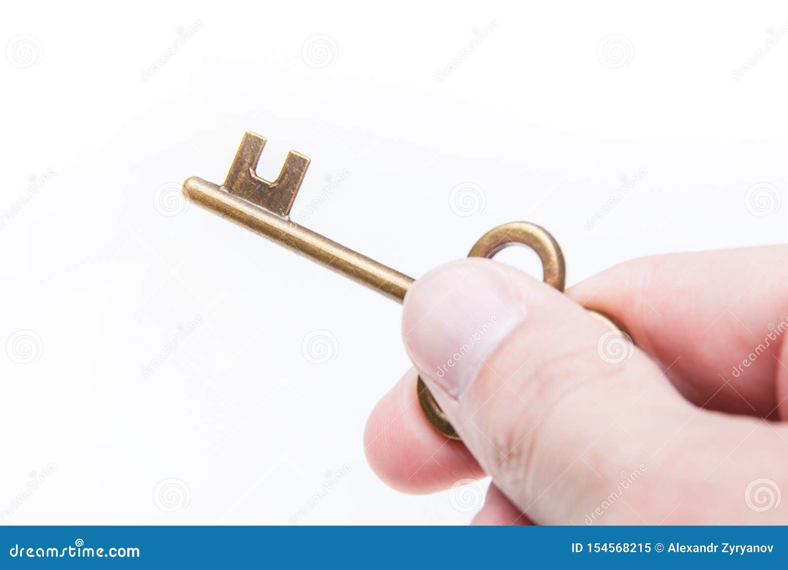Man`s Hand and Key from the Lock Stock Image - Image of isolated ...