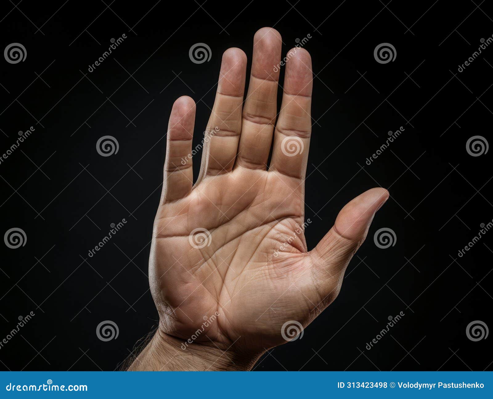 A Man& X27;s Hand is Making a Stop Sign Stock Illustration ...
