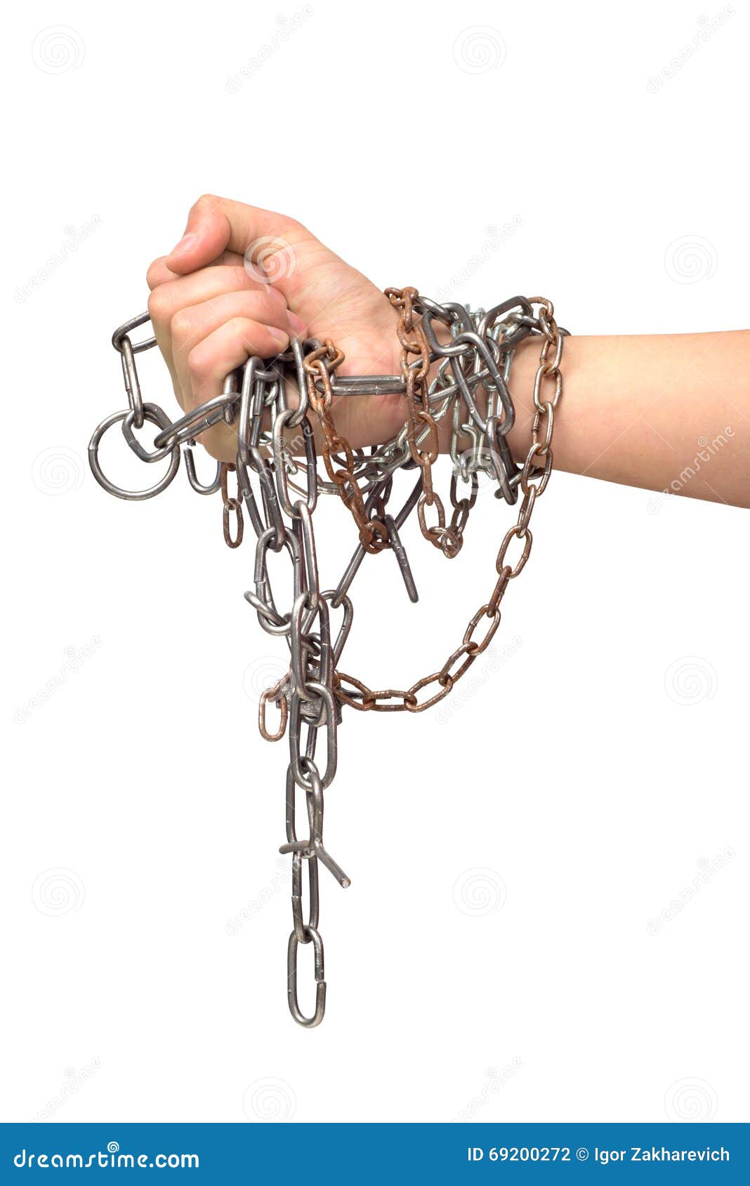 Man S Hand and a Metal Chain Stock Photo - Image of prison, chained ...