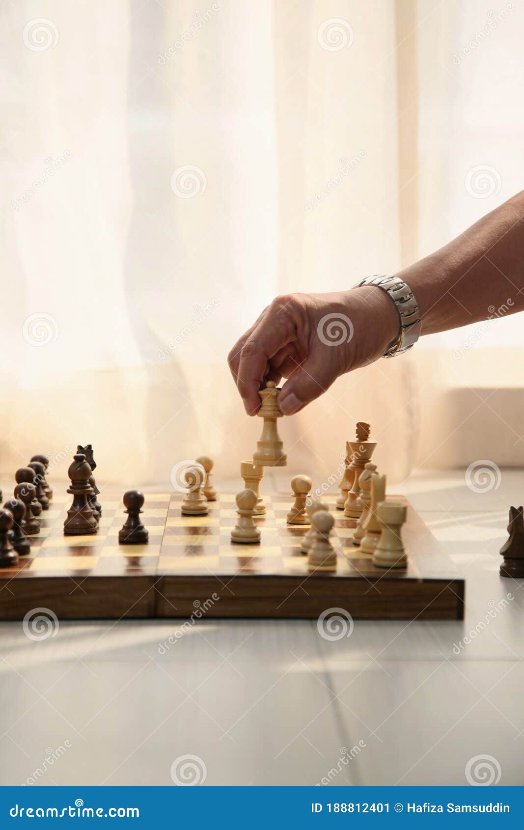 Man`s Hand Moving a Chess Piece. Conceptual Image Stock Image - Image ...