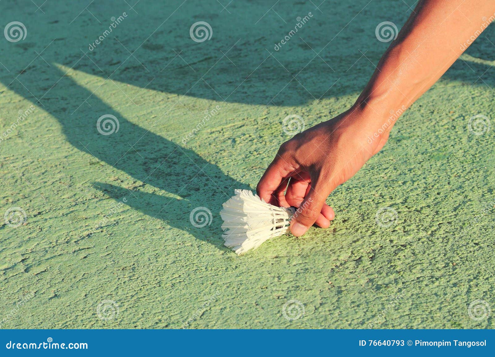Man`s Hand with Old Shuttlecock Stock Image - Image of park ...