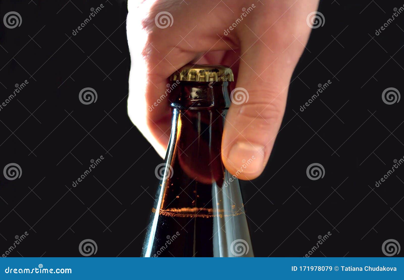 Man`s Hand Opening a Bottle of Beer Stock Image - Image of lager, brew ...