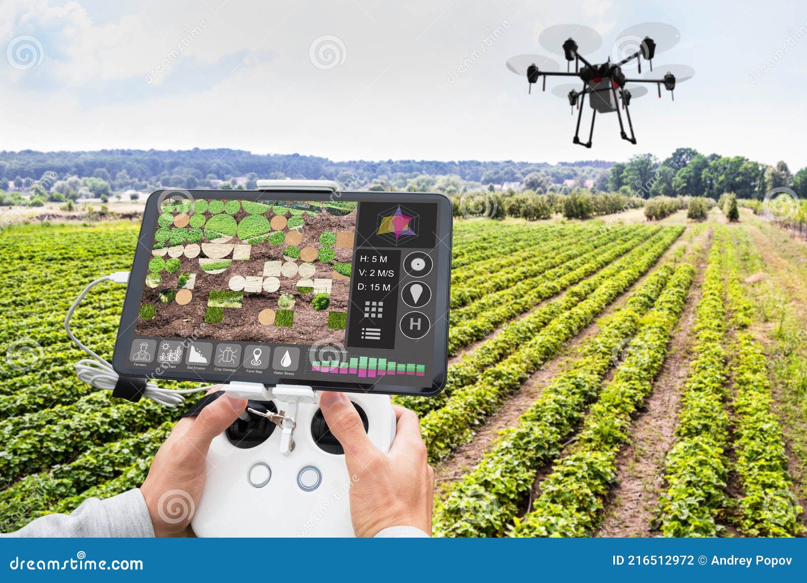 Modern Smart Farming Agriculture Technology at Farm Stock Photo - Image ...
