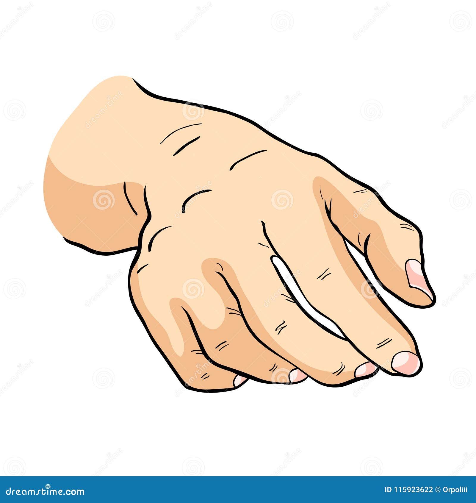 The Man`s Hand Palm Down . Vector Illustration Stock Vector ...
