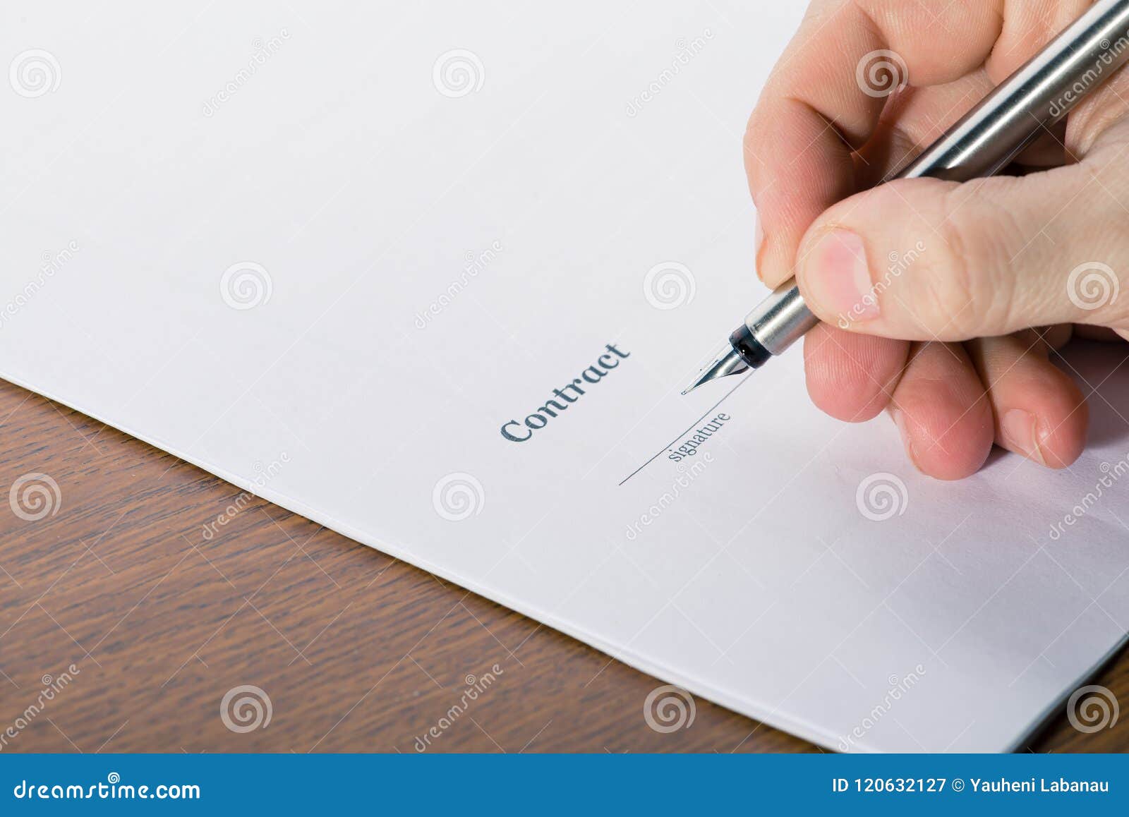 Man`s Hand with a Pen Sign a Contract Stock Image - Image of closeup ...