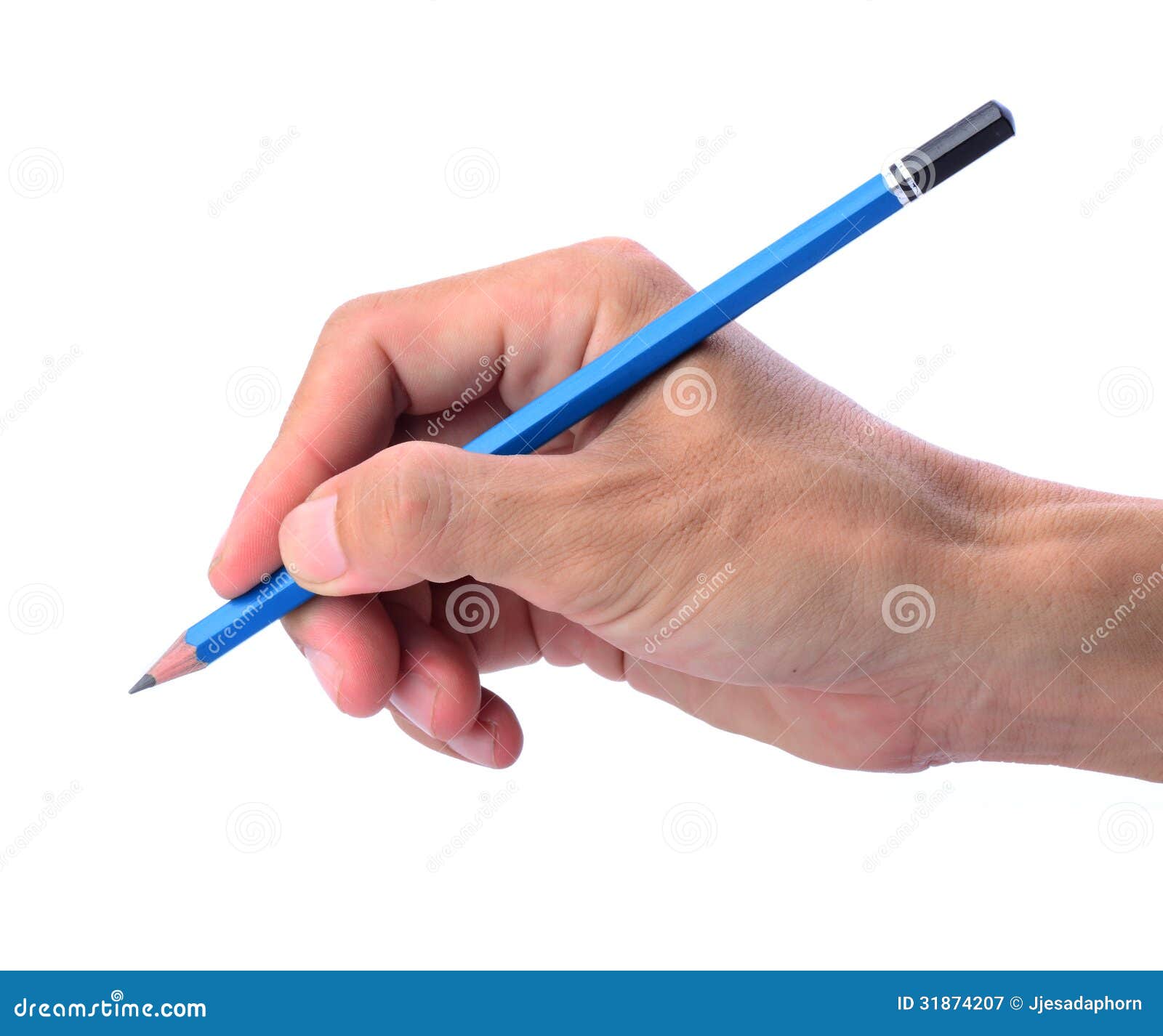 Man's Hand And Pencil Royalty Free Stock Photography - Image: 31874207