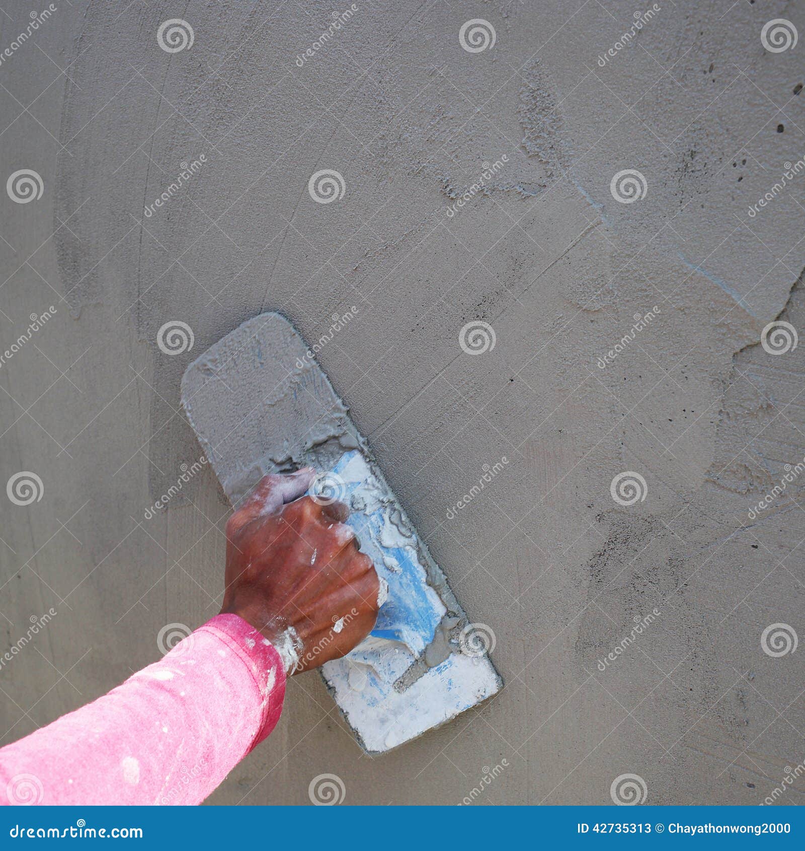 Man S Hand Plastering a Wall Stock Image - Image of outdoors, home ...