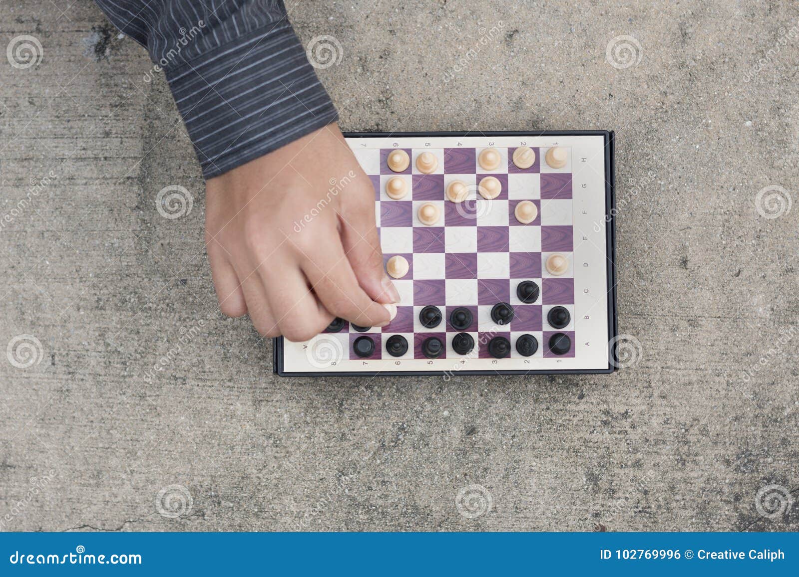 Man`s Hand Playing Chess and Check Mate the Opponent. Stock Photo ...