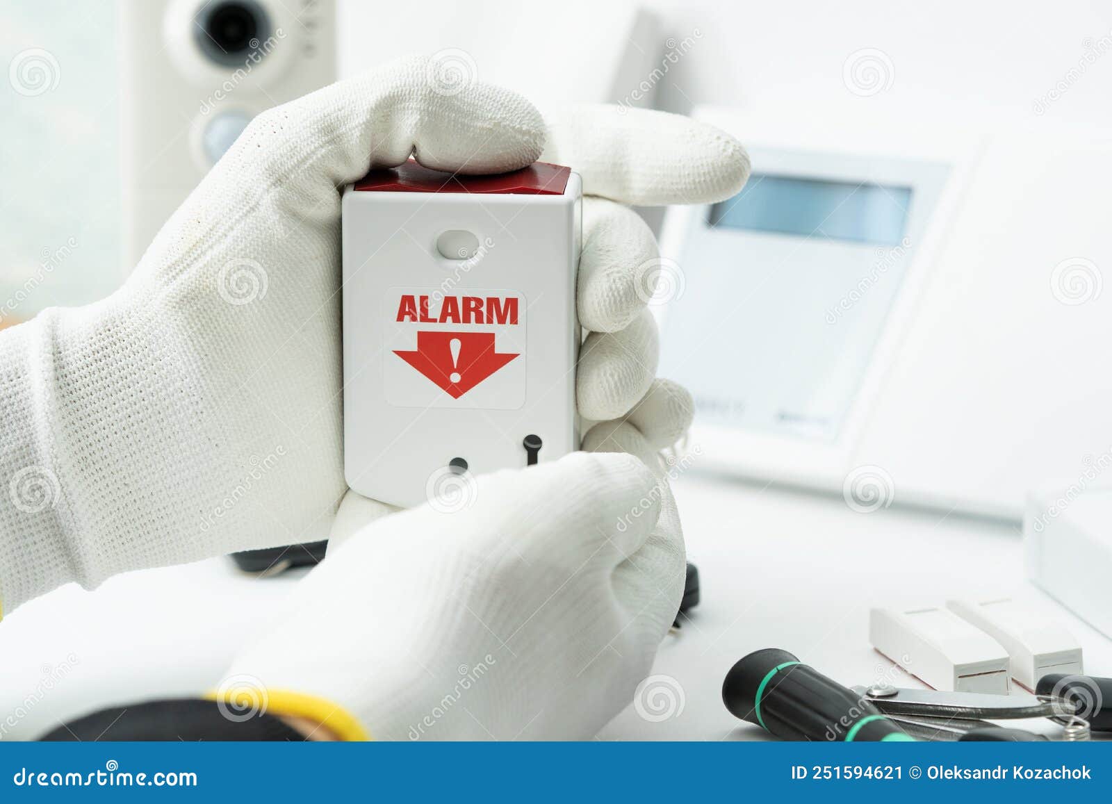 Man& X27;s Hand Presses the Panic Button of Security Systems. Stock ...