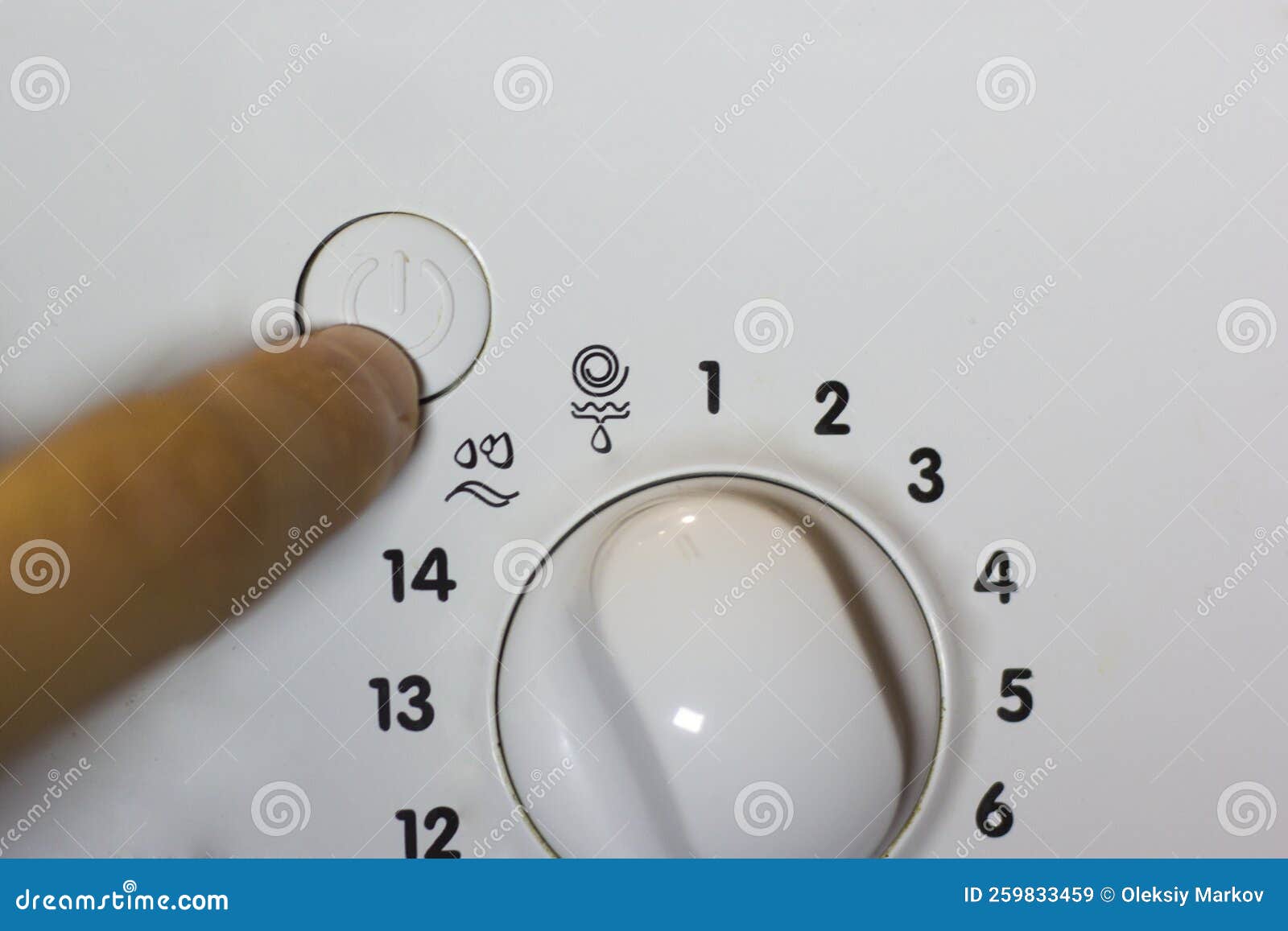 Man& X27;s Hand Presses the Start Button on the Washing Machine Stock ...