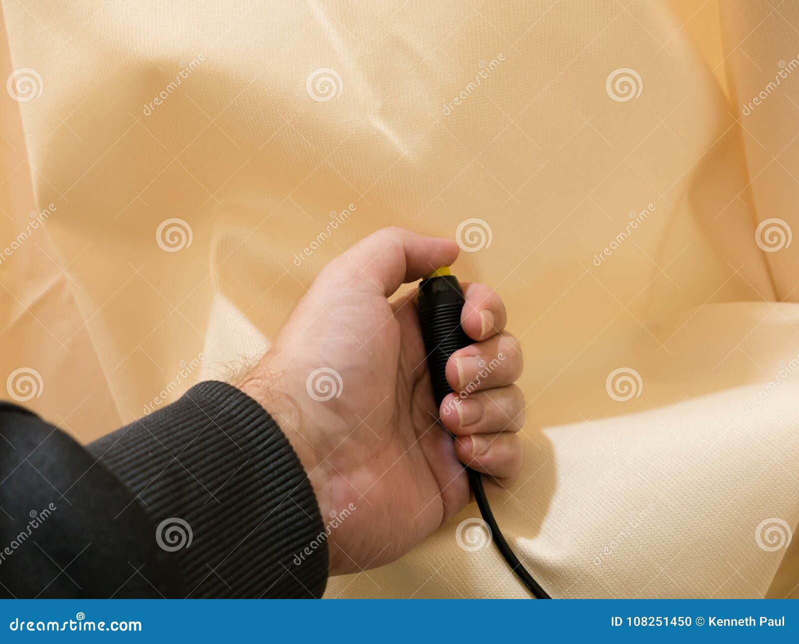 Man`s Hand Pressing Emergency Buzzer Stock Photo - Image of room ...