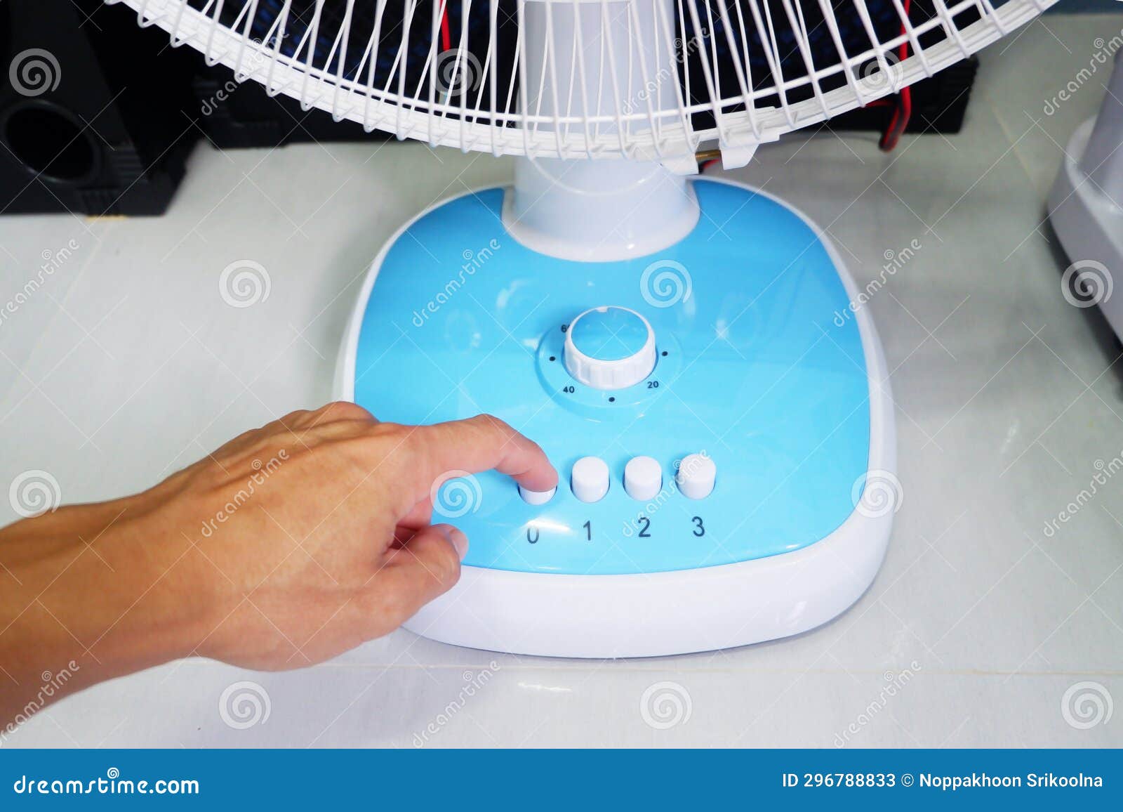 Man S Hand Pressing a Fan Button and Turning the Timer Stock Image ...